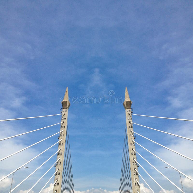 Symmetrical View of Bridge Structures Stock Photo - Image of fanlike ...