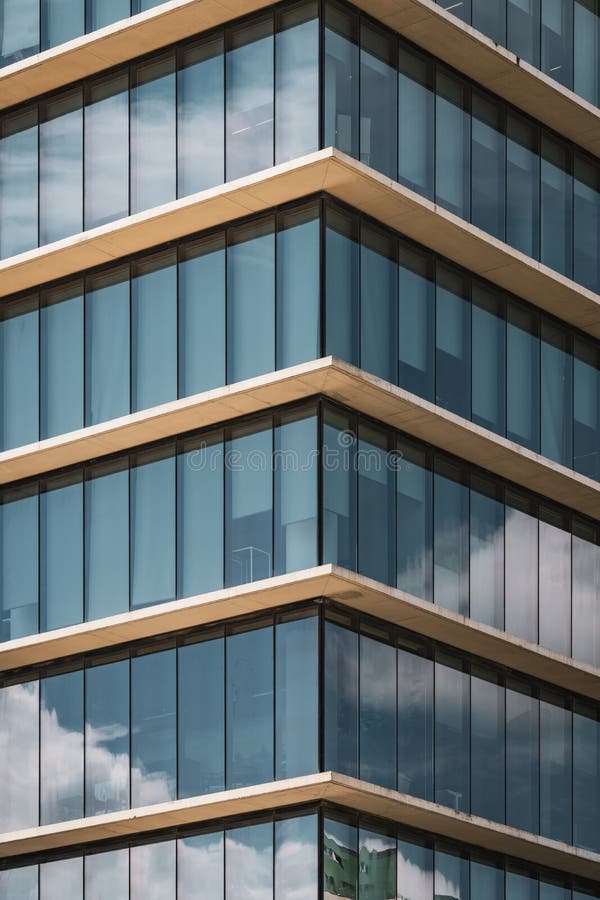 Symmetrical View of the Corner of an Office Building Stock Image ...