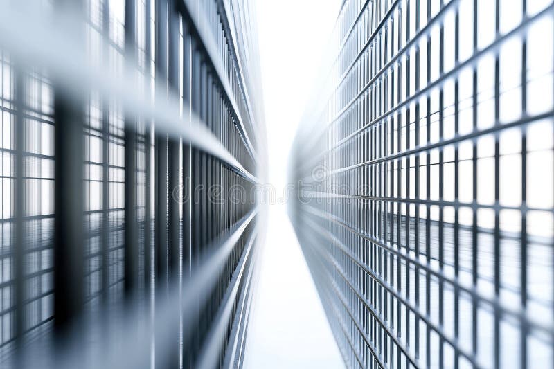 A Symmetrical View between Two Glass Structures, Creating a Sense of ...