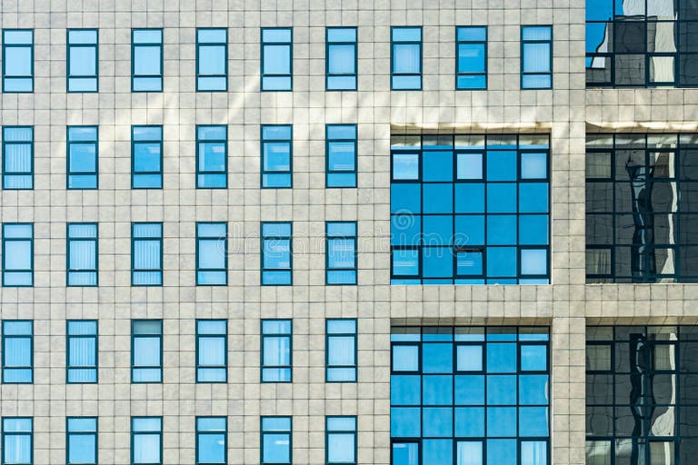 Symmetrical Window Facade on Office Building Stock Illustration ...