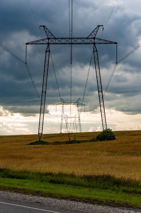 Symmetrically Arranged Supports of a High-voltage Power Line Stock ...