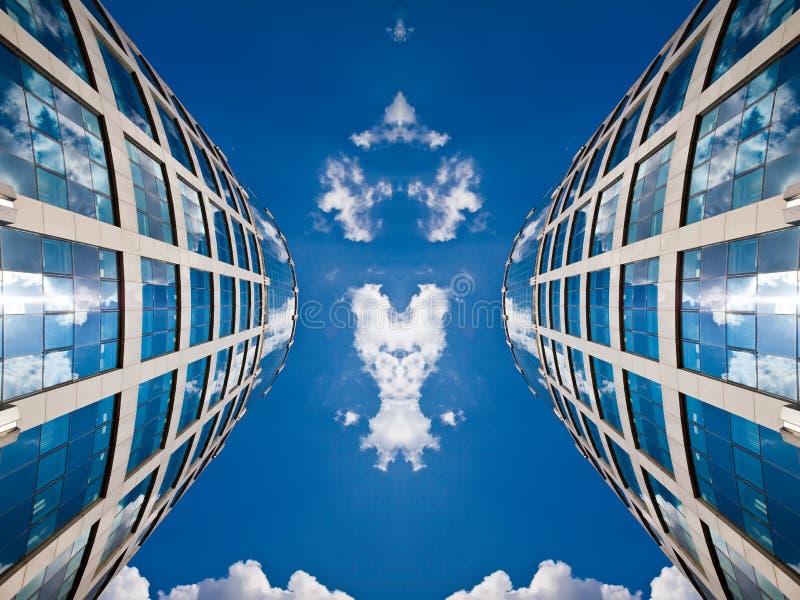 Symmetry stock image. Image of windows, glass, cloud, modern - 9974247