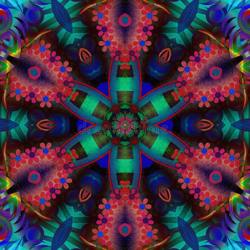 Symmetry. Abstract Digital Artwork. Symmetry and Mandala Art Stock ...