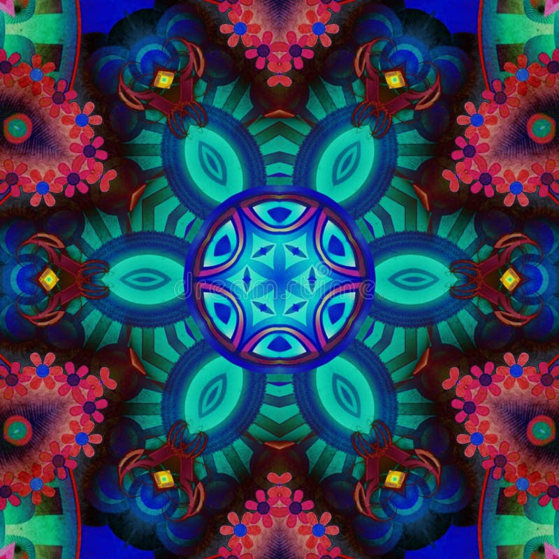 Symmetry. Abstract Digital Artwork. Symmetry and Mandala Art Stock ...