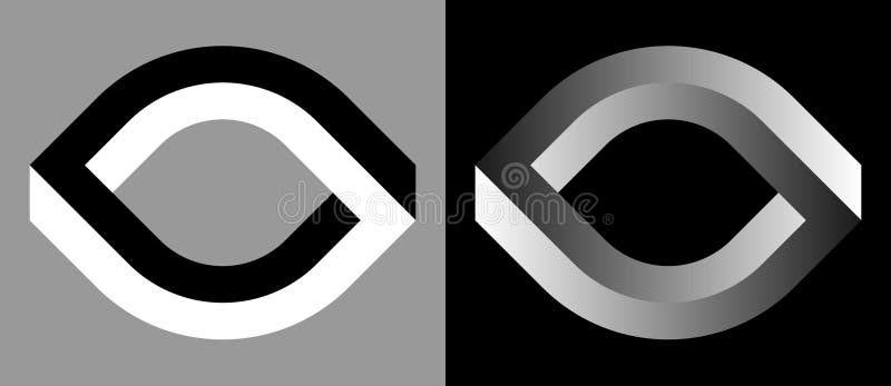 Symmetry Art Lines in Eye Shape As Symbol, Logo or Icon. Black and ...