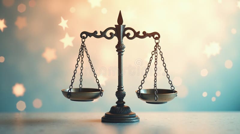 Symmetry and Balance in a Vintage Scale Stock Illustration ...