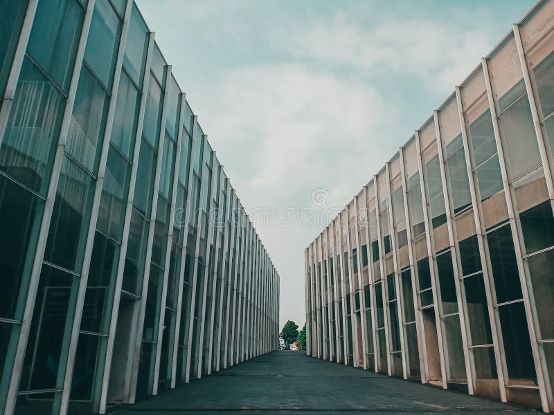 Symmetry Building Structure Shot Stock Image - Image of structure ...