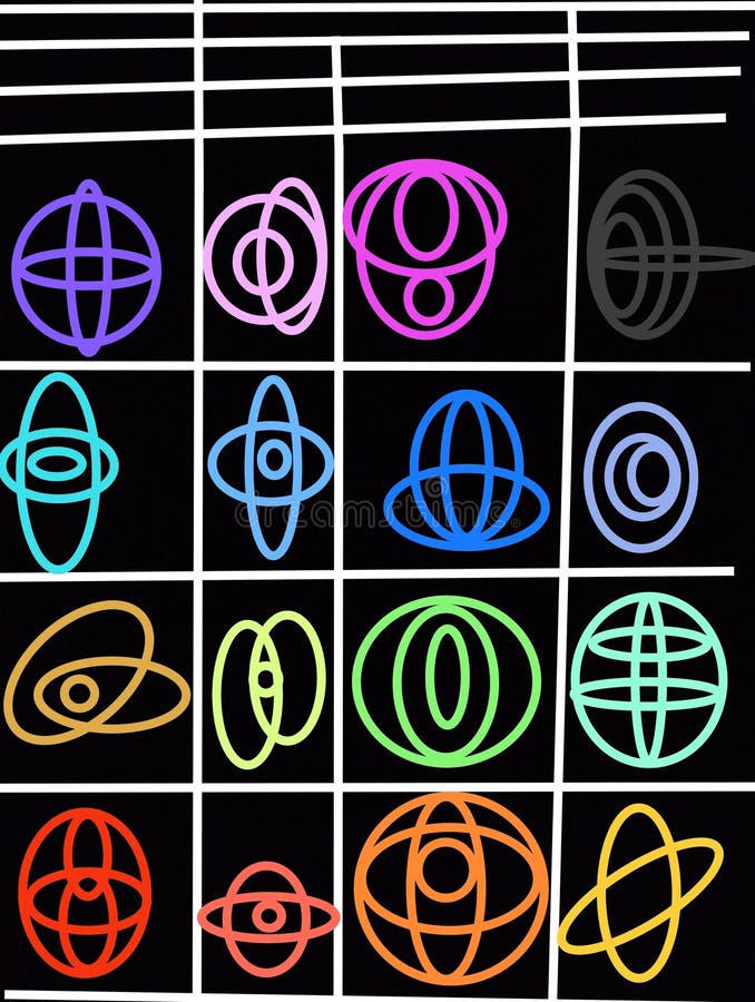 Symmetry Circular Shape, Colorful Various Circle Shape. Doodle Circle ...