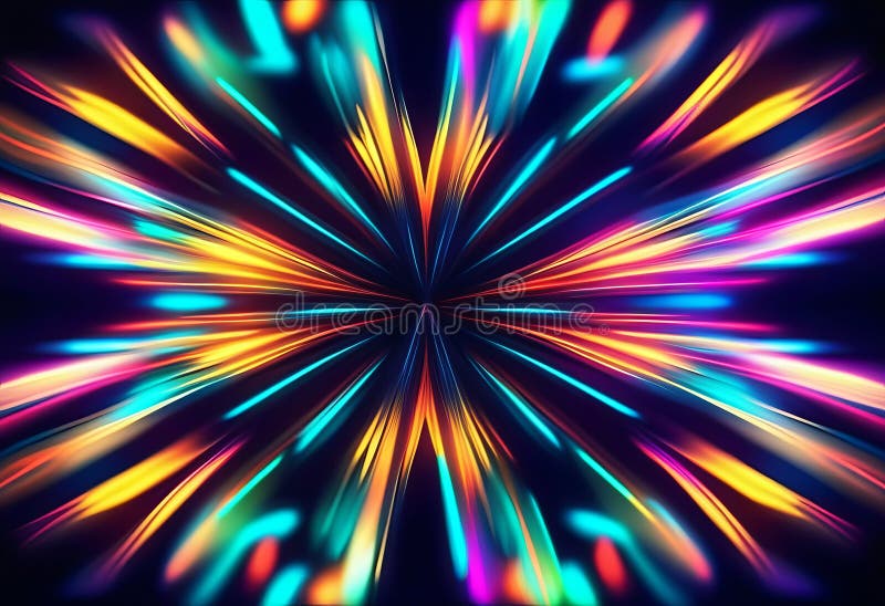 Symmetry and Reflection. Light Effects. Neon Glow Stock Illustration ...