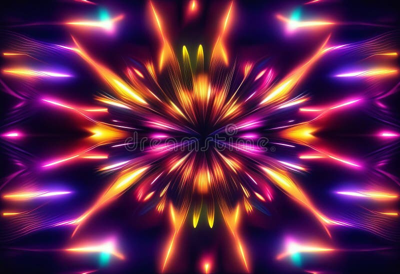 Symmetry and Reflection. Light Effects. Neon Glow Stock Illustration ...