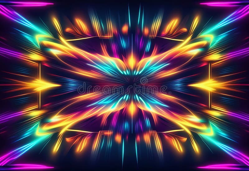 Symmetry and Reflection. Light Effects. Neon Glow Stock Illustration ...