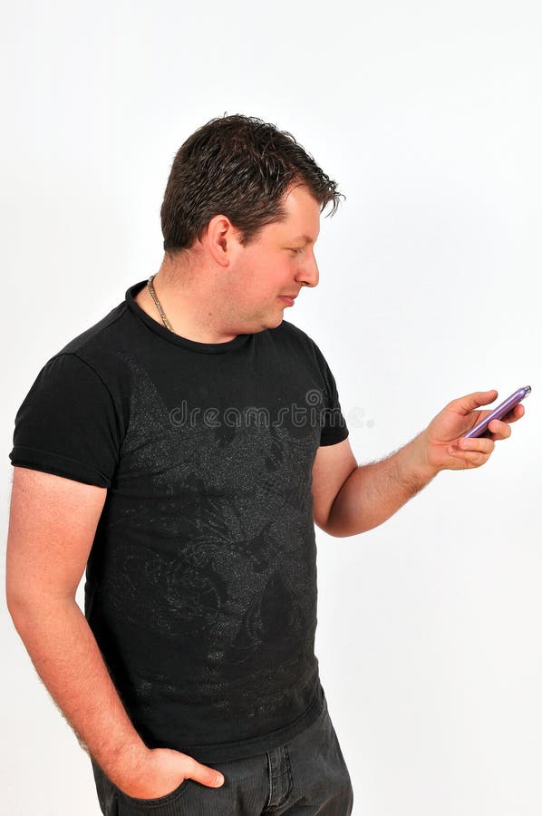 Sympathetic man 7 stock image. Image of phones, portraits - 16915827