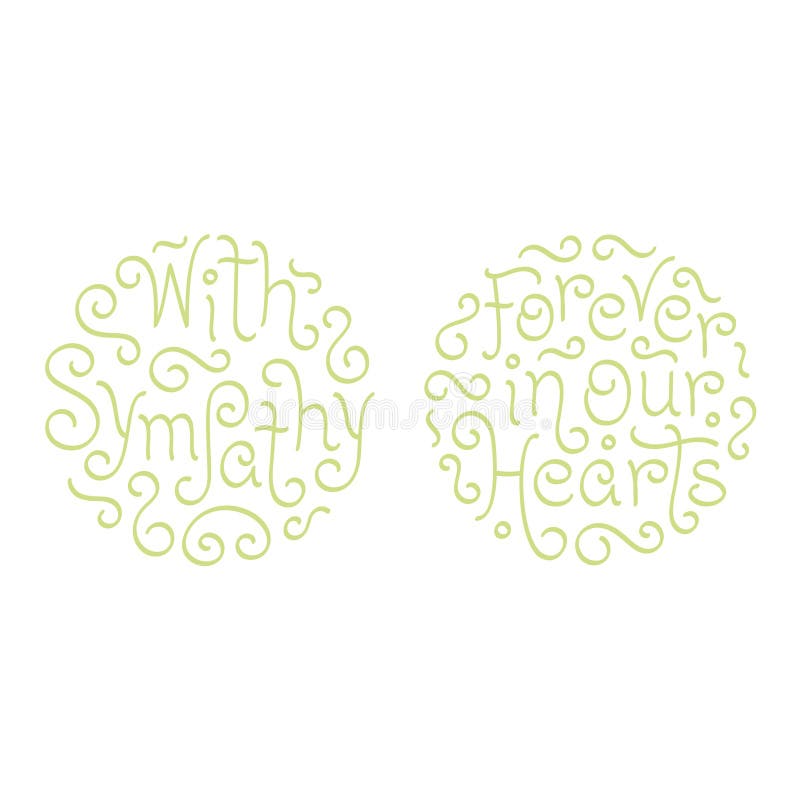 With Sympathy in Circle Shape Stock Vector - Illustration of card ...