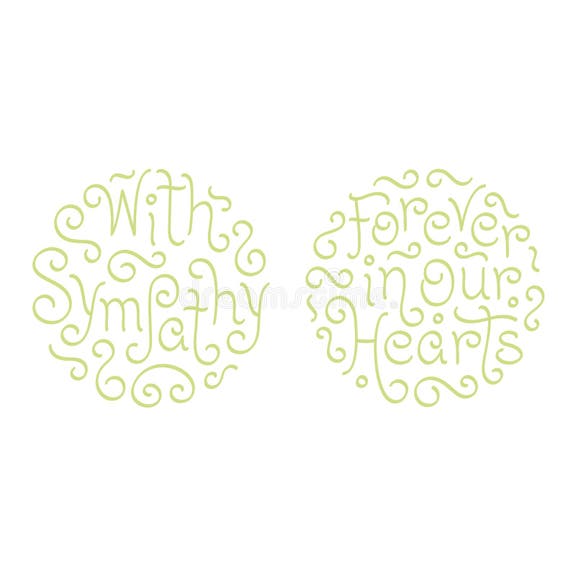 With Sympathy in Circle Shape Stock Vector - Illustration of card ...