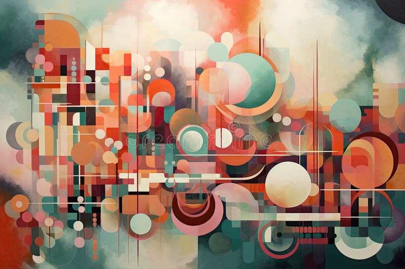 Symphony of Abstract Elements and Geometric Patterns, Harmonizing in a ...