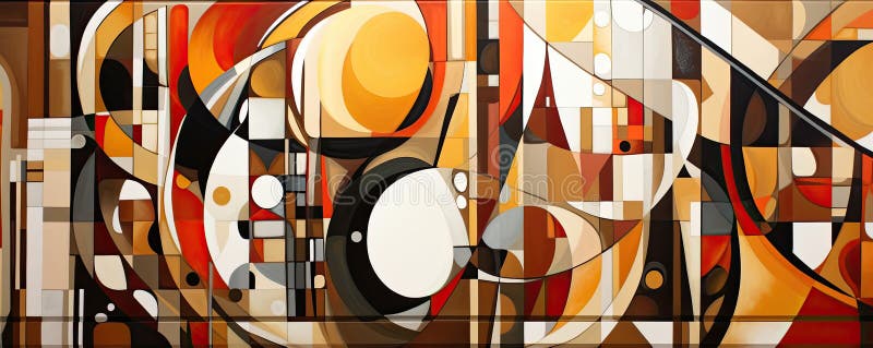 Symphony of Abstract Elements and Geometric Patterns, Harmonizing in a ...