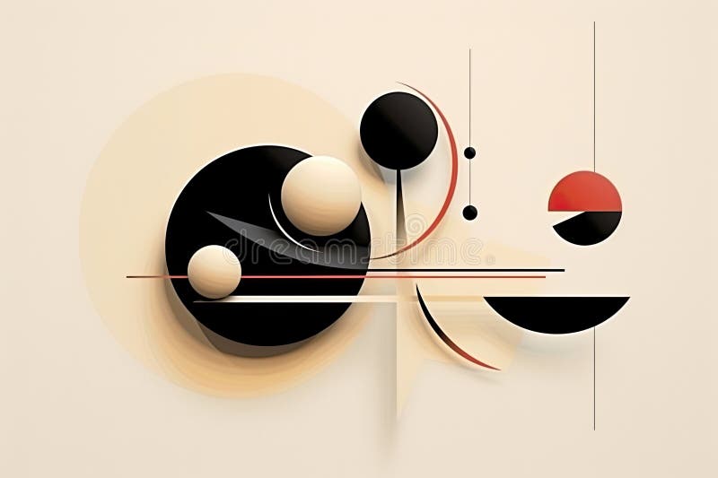 Symphony of Abstract Forms and Lines on a Minimalistic Background ...