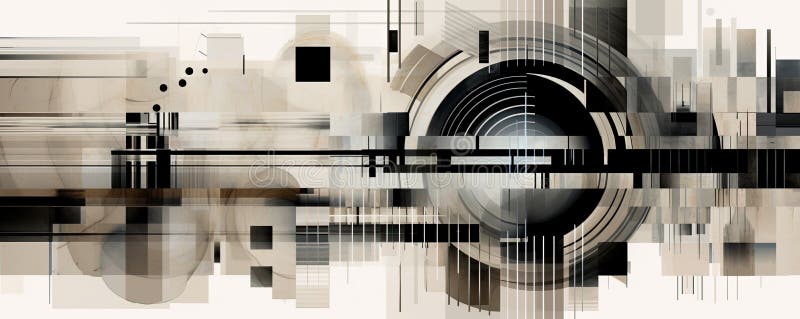 Symphony of Abstract Geometric Shapes on a Monochromatic Background ...