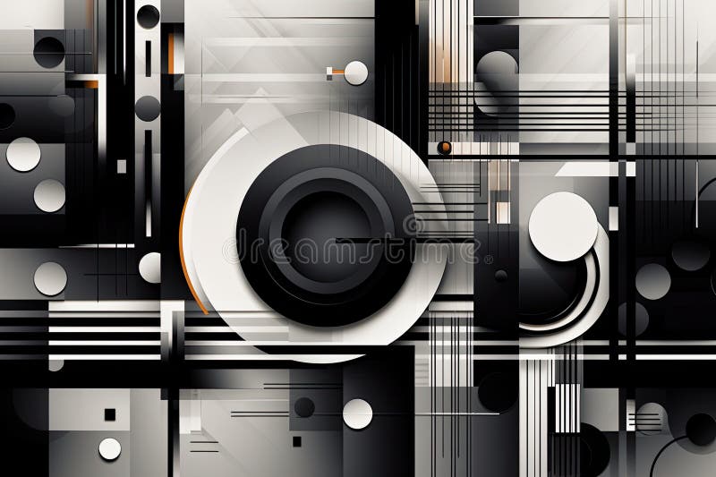 Symphony of Abstract Geometric Shapes on a Monochromatic Background ...