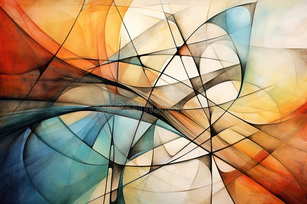 Symphony of Abstract Lines Intersecting and Diverging, Creating a Visual Representation of ...