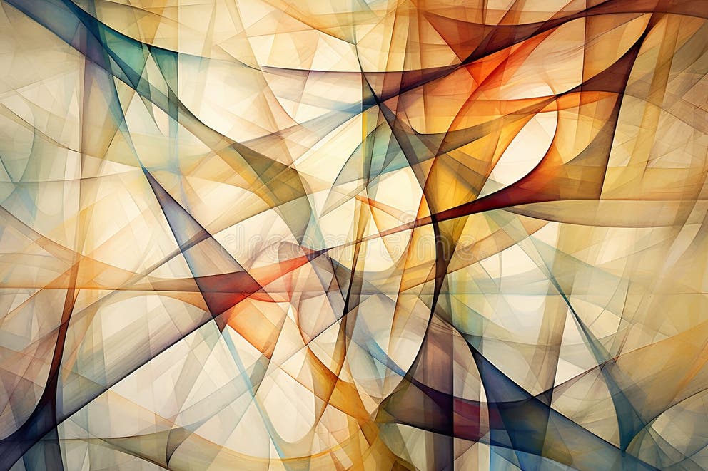 Symphony of Abstract Lines Intersecting and Diverging, Creating a Visual Representation of ...