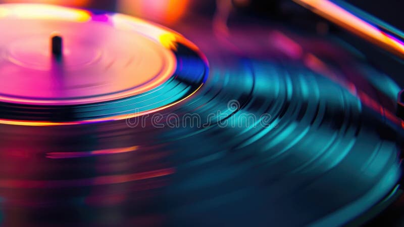 A Symphony of Abstract Patterns and Hues Captured on a Spinning Vinyl ...