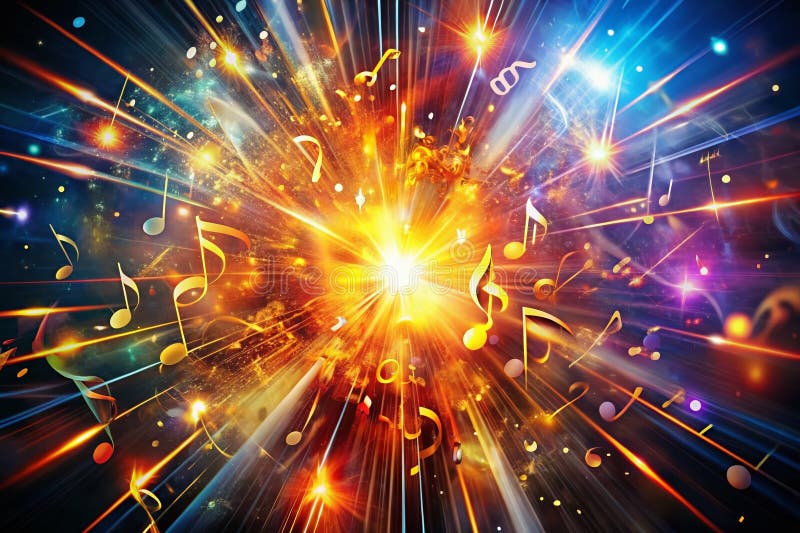 A Symphony of Abstract Shapes Exploding Musical Notes and Symbols in a ...