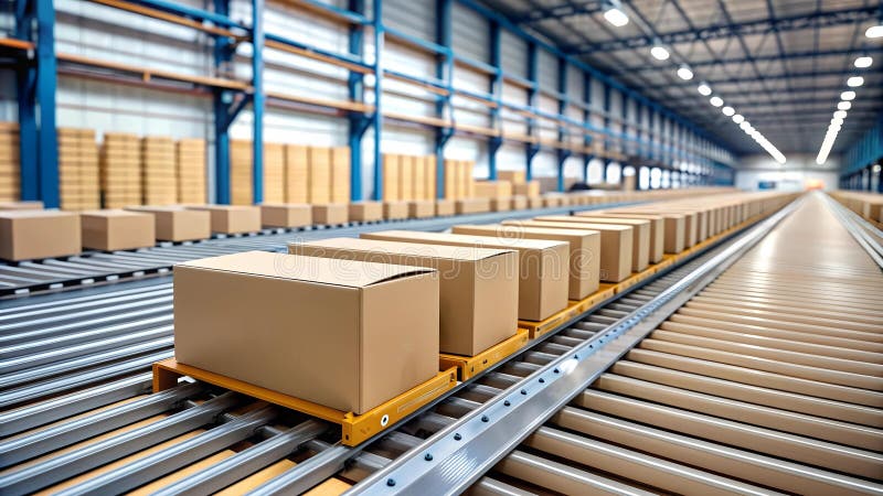 A Symphony of Cardboard Boxes Dancing on the Conveyor Belt Generative ...