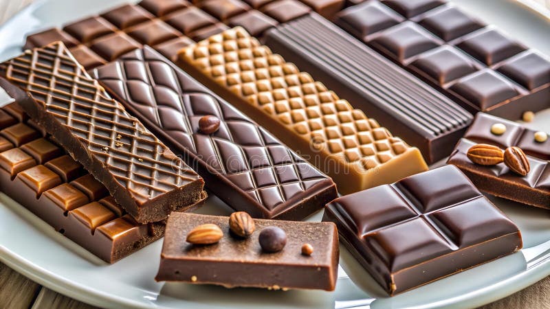 A Symphony of Chocolate: a Close-Up of Assorted Chocolate Bars on a ...