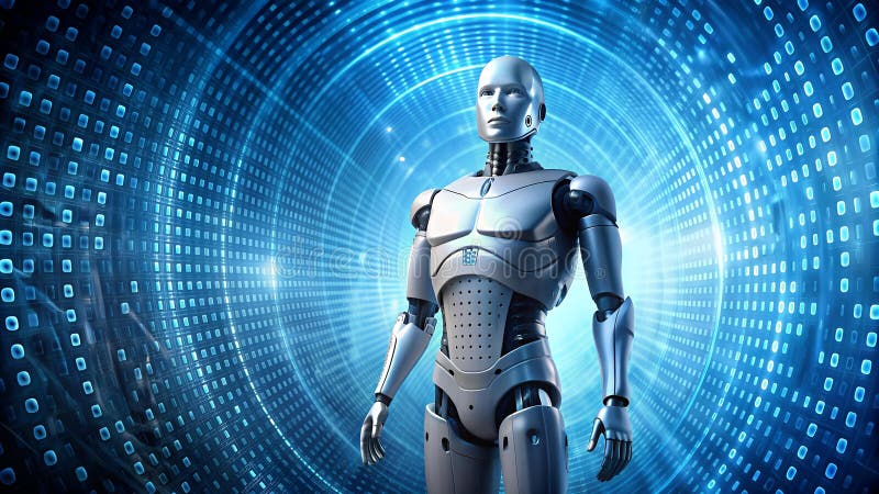 A Symphony of Circuits: a Humanoid Robot Against a Backdrop of Binary ... A Symphony of Circuits: a Humanoid Robot Against a Backdrop of Binary ...