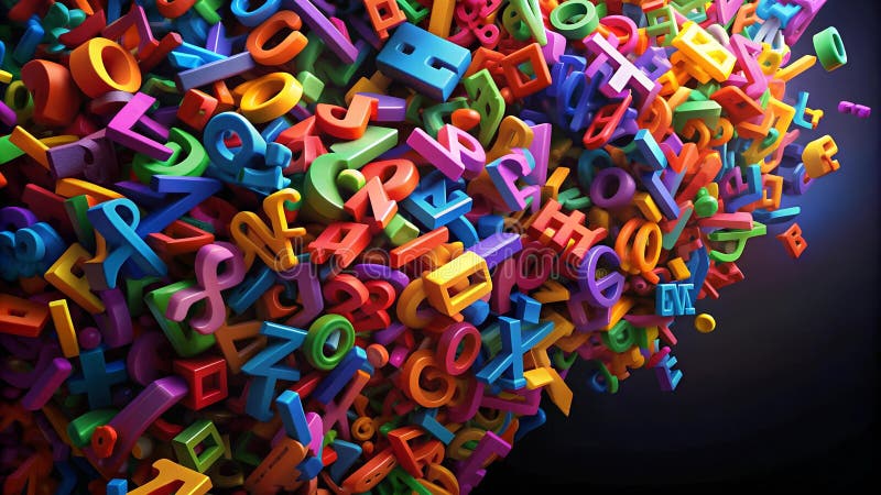 A Symphony of Color: Abstract Jumbled Letters AI Generated Stock ...