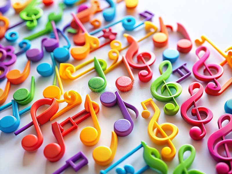 A Symphony of Color Abstract Musical Notes in a Vibrant StudioShot ...