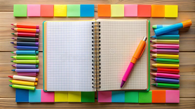 A Symphony of Color an Open Notebook Filled with Handwritten Notes ...