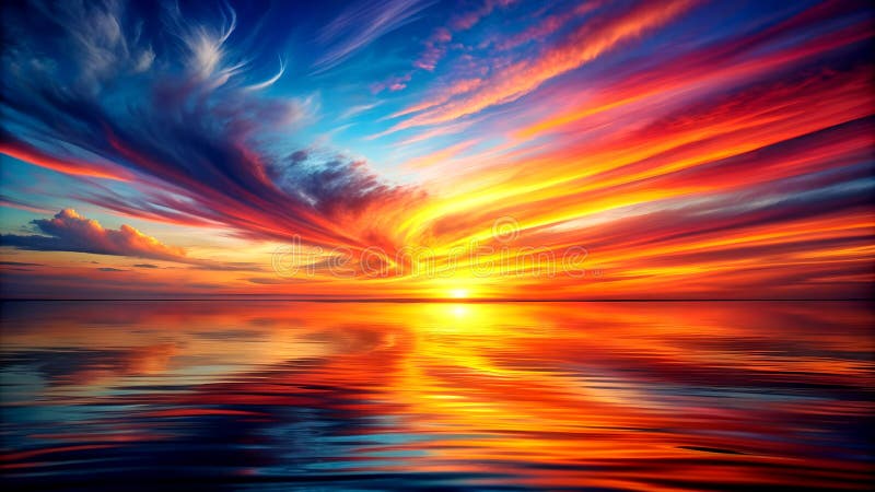 A Symphony of Colors: Abstract Expression of a Sunset Generative AI ...