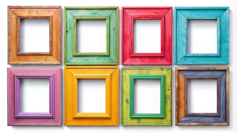 A Symphony of Colors: Empty Wooden Frames Ready for Your Artistic ...