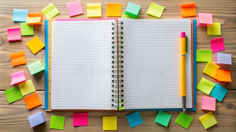 A Symphony of Colors: an Open Notebook Filled with Vibrant Notes and ...