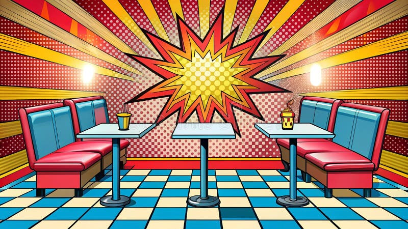 A Symphony of Colors Pop Art Explosion in a Retro Diner Generative AI ...