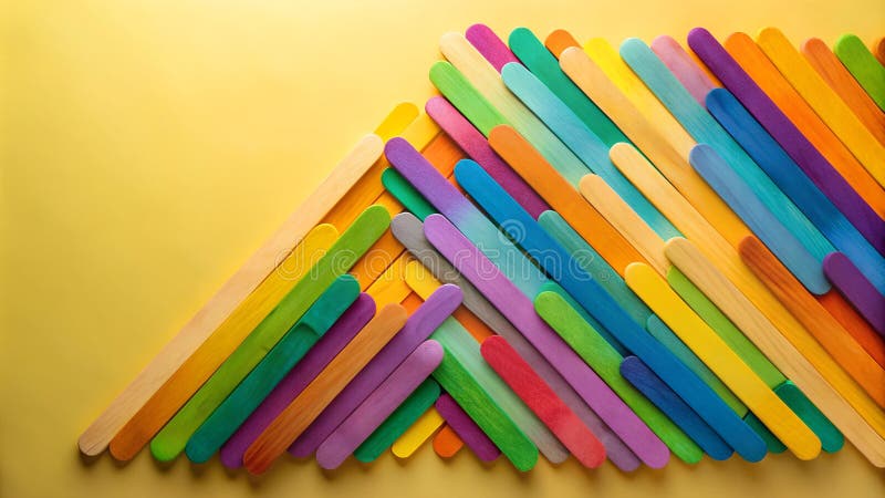 A Symphony of Colors: Popsicle Stick Abstract Art Generative AI Stock ...