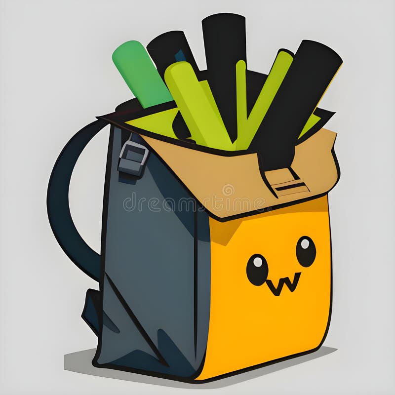 Crafting Knowledge: Captivating School Bag Vector Masterpiece Stock ...