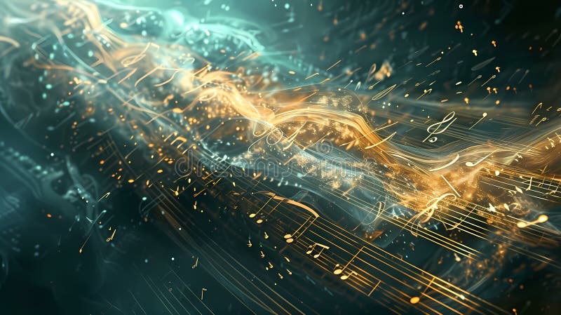 Symphony of Elements: Musical Fusion with Nature and Fire Stock ...