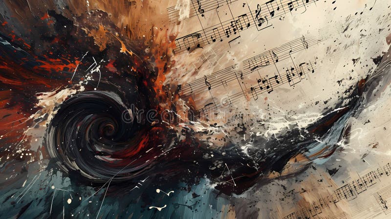 Symphony of Elements: Musical Fusion with Nature and Fire Stock ...