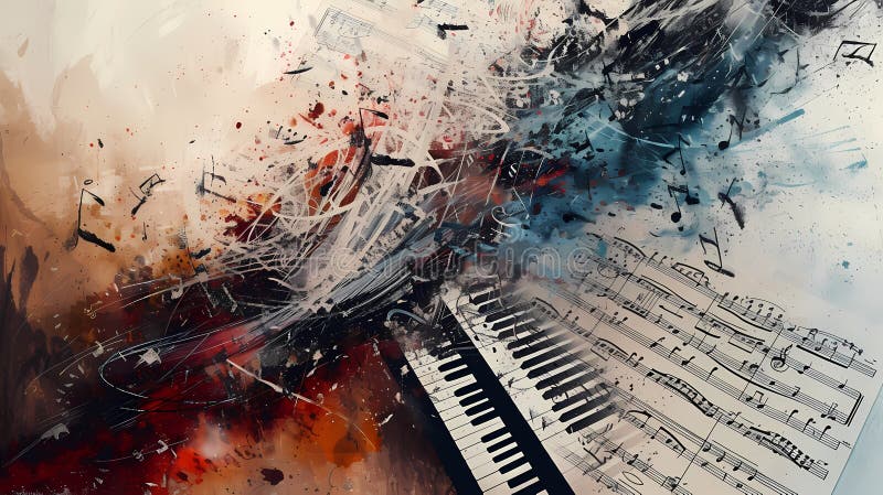 Symphony of Elements: Musical Fusion with Nature and Fire Stock ...