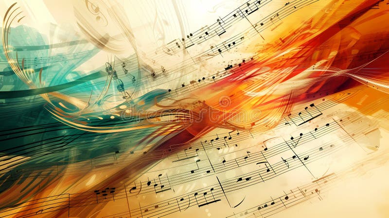 Symphony of Elements: Musical Fusion with Nature and Fire Stock ...