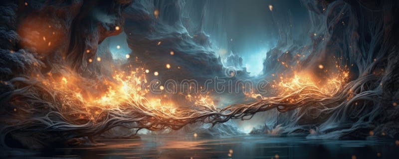 Symphony of Ethereal Textures and Glowing Elements, Evoking a Sense of ...