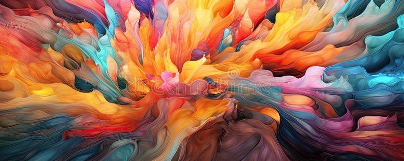 Symphony of Fluid Abstract Shapes Merging and Flowing Together ...