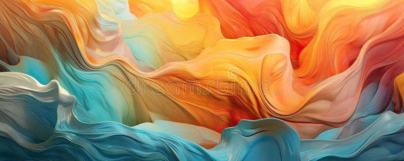 Symphony of Fluid Abstract Shapes Merging and Flowing Together ...