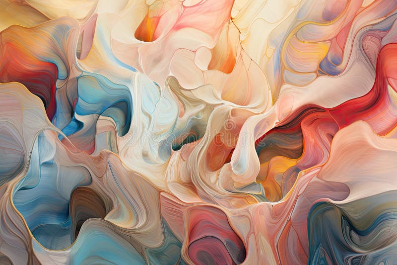 Symphony of Fluid Abstract Shapes Merging and Flowing Together ...
