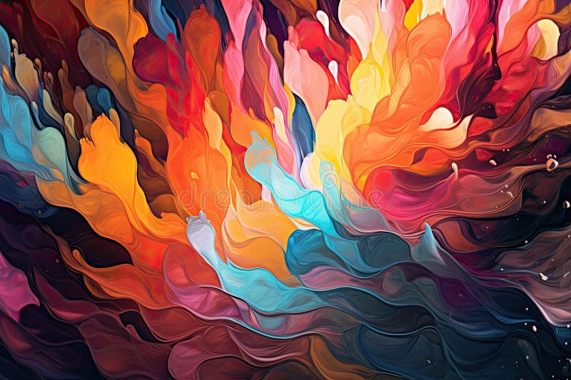 Symphony of Fluid Abstract Shapes Merging and Flowing Together ...