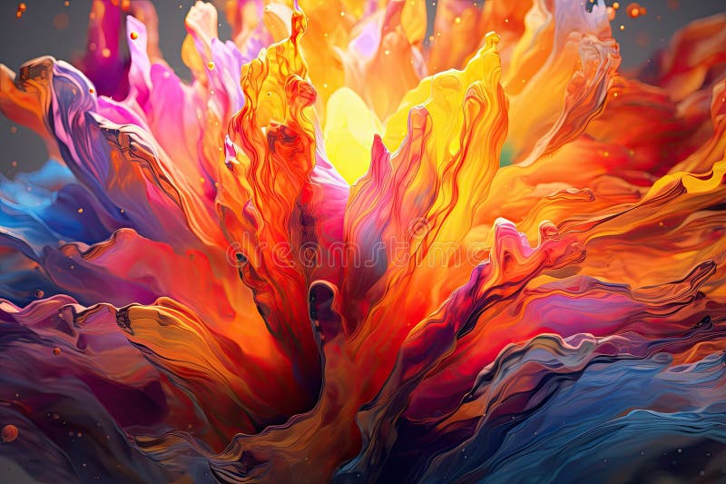 Symphony of Fluid Abstract Shapes Merging and Flowing Together ...