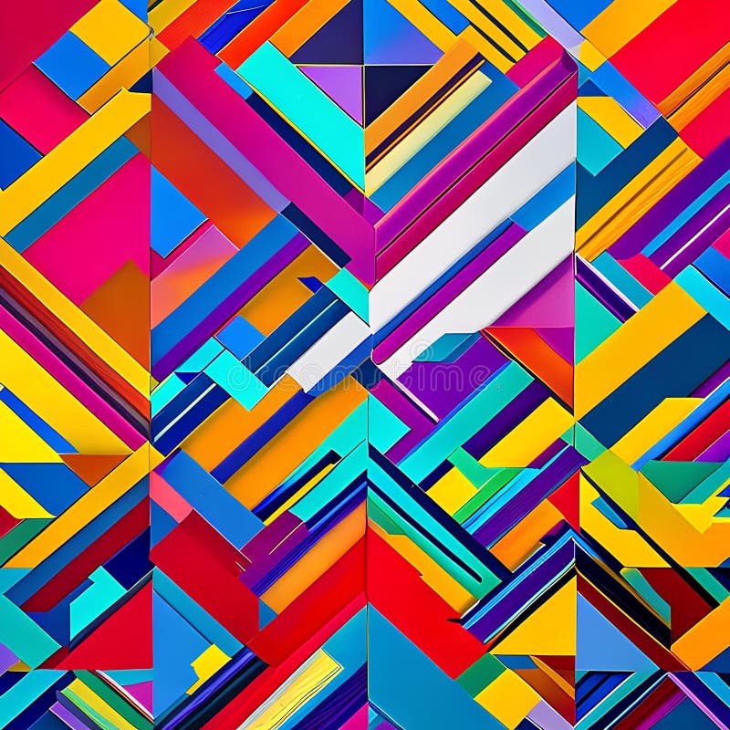 A Symphony of Geometric Shapes in Vibrant Colors, Merging and ...